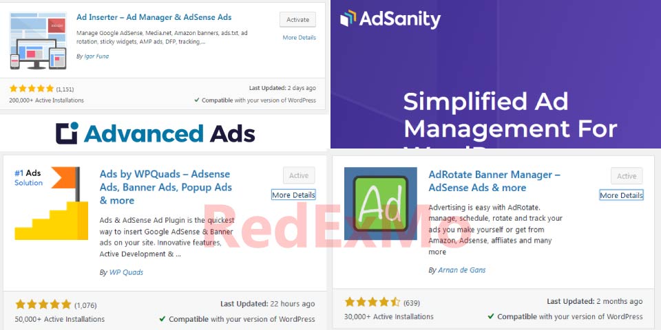 The Best WordPress Ads Plugin - RedExMo.com